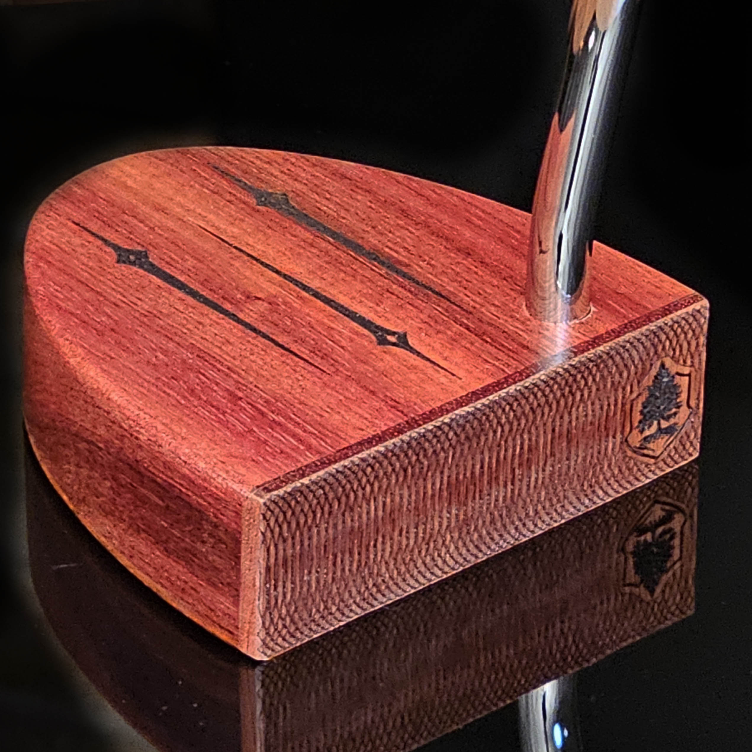 Paduak wood putter with Bloodwood base and face plate – Timbertouch ...