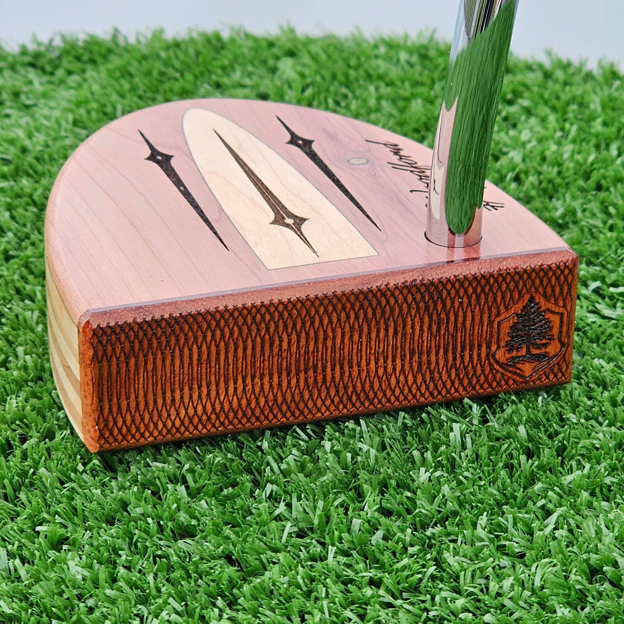 Red Cedar and Hard Maple wood putter with wood plied body and Padauk f ...
