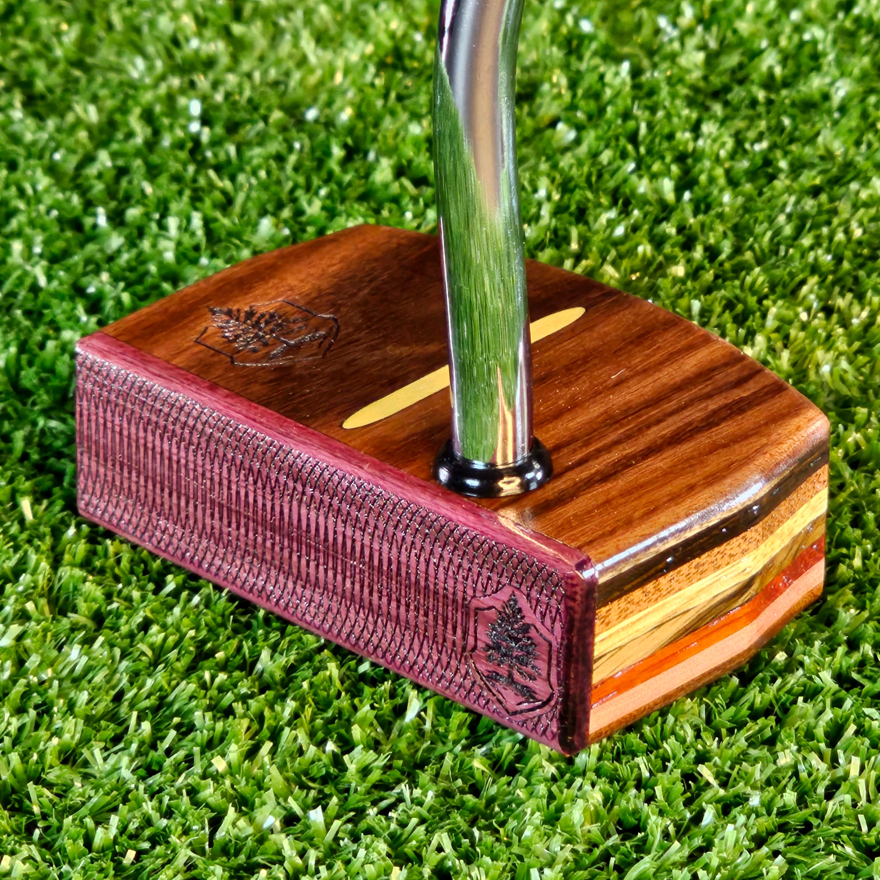 Rosewood and Purpleheart exotic Woodwin Putter – Timbertouch Putterworks
