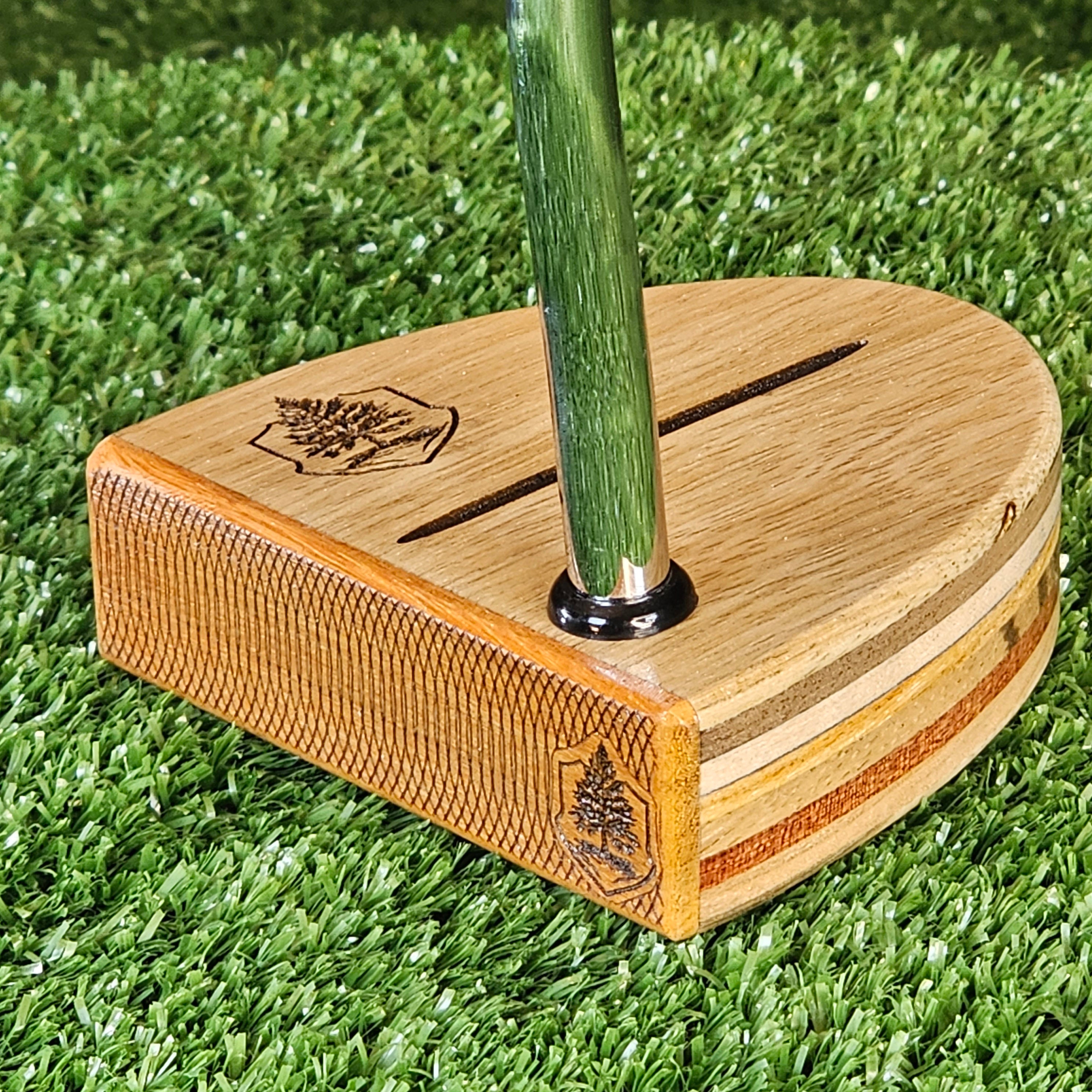 Black Limba exotic wood putter with various body plies and Osage Orang ...