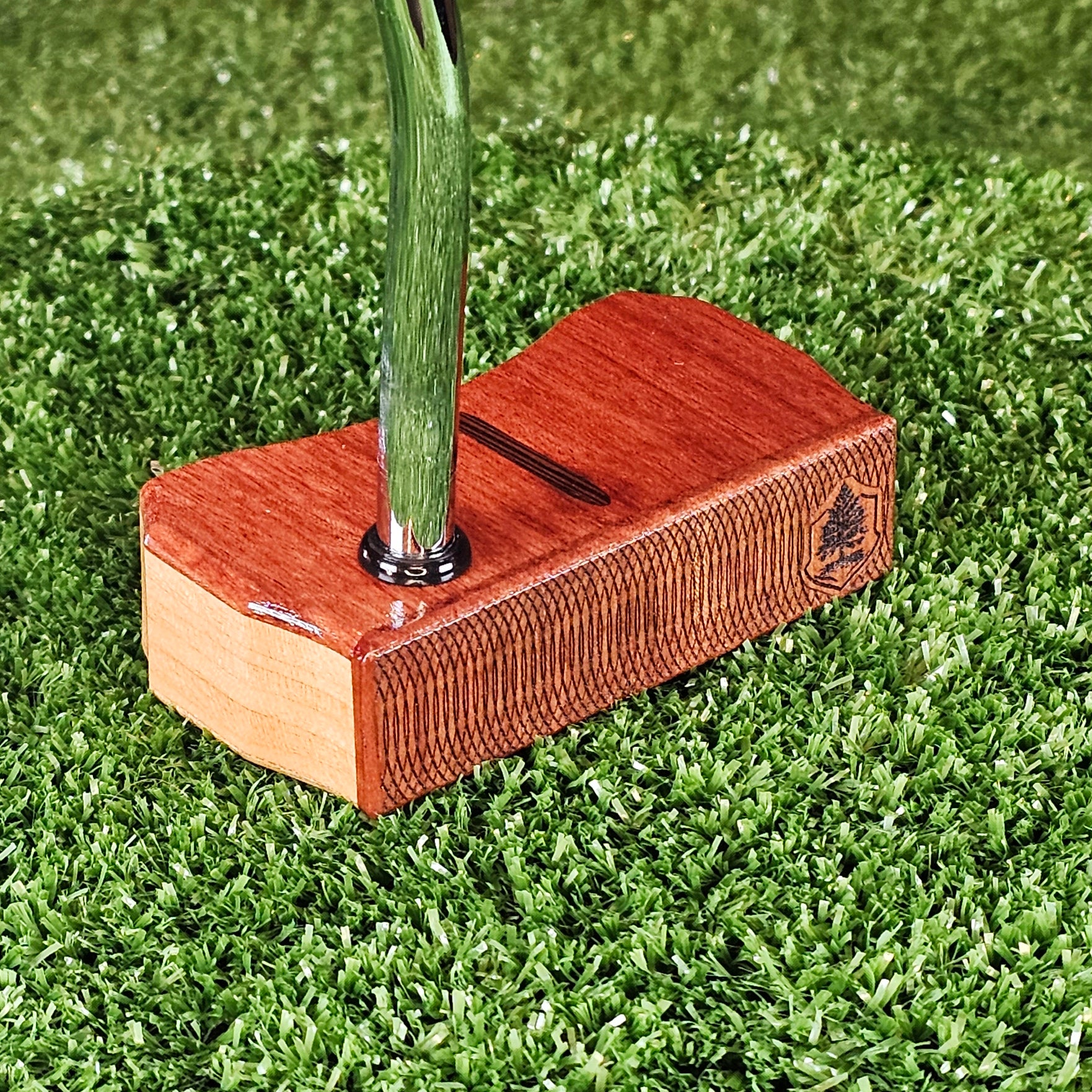 Tigerwood and Red Oak Blade wood putter LEFTY – Timbertouch Putterworks