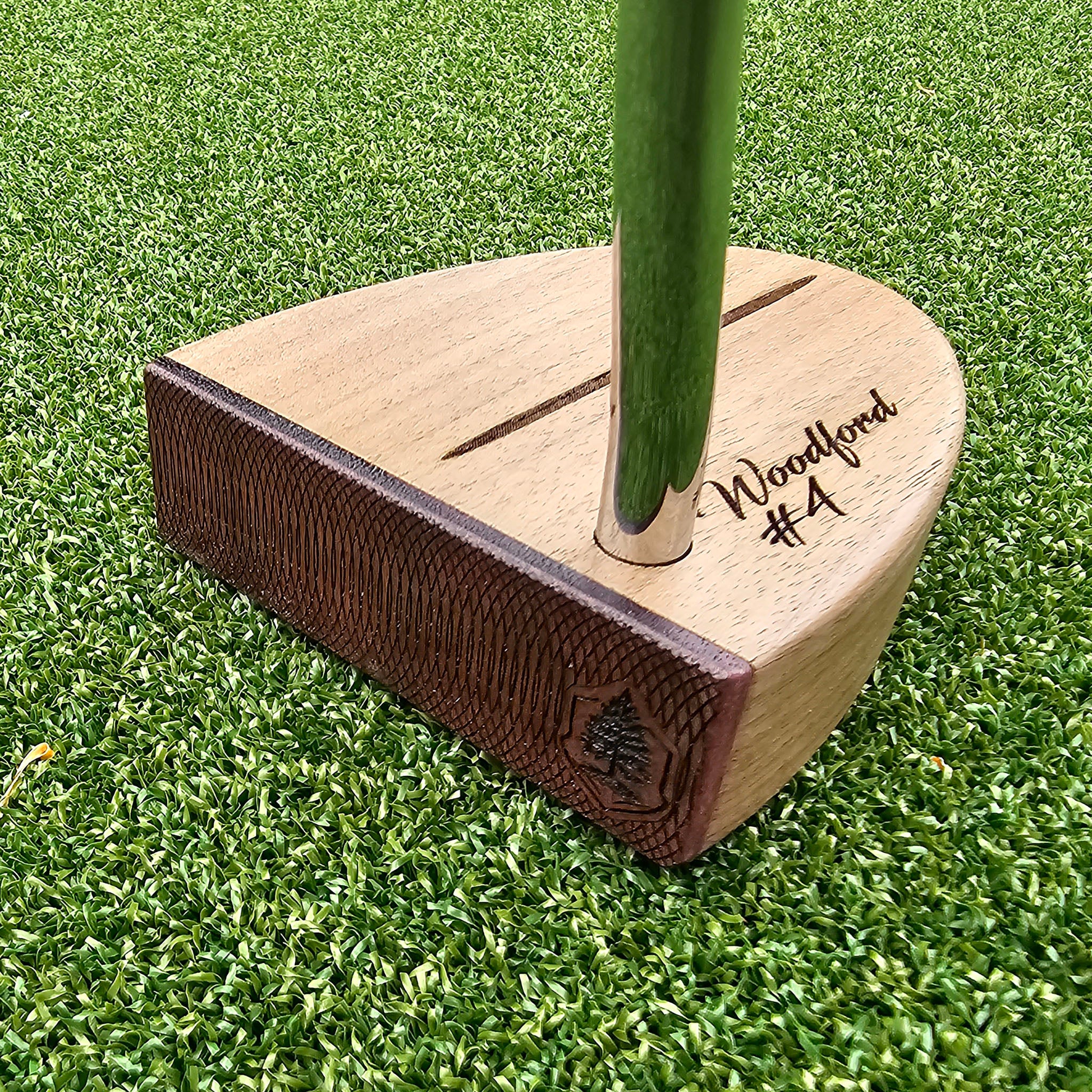 Walnut body putter with Purpleheart face plate – Timbertouch Putterworks